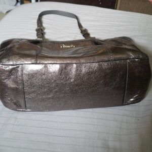 Bags | Metallic Silver Coach Purse | Poshmark